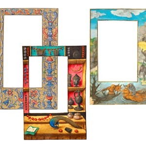 Medieval Illuminated Manuscript Frame PNG Images Set 3, Digital ...