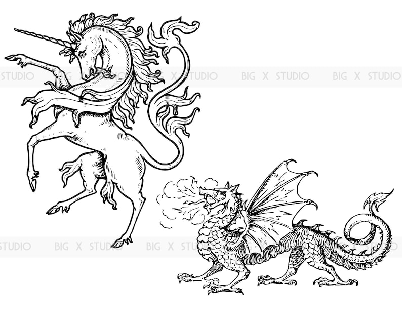Magical Mythical Beast SVG Images / Digital Download / - Etsy