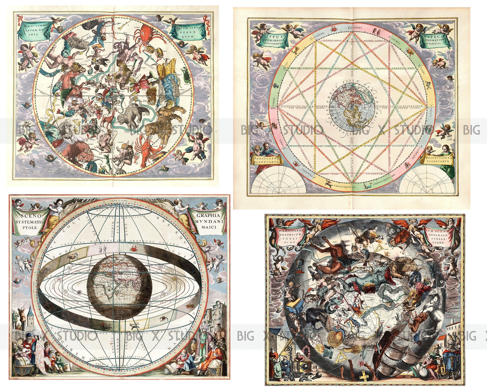 Astrological Star Chart Images / Medieval Renaissance Maps / Digital ...