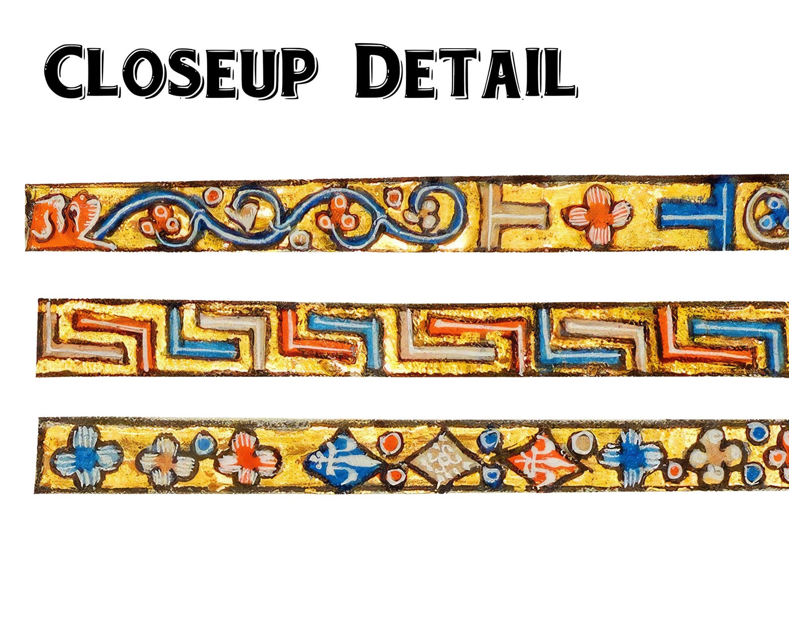 Medieval Gold Leaf Borders: Illuminated Manuscript Clipart (digital ...