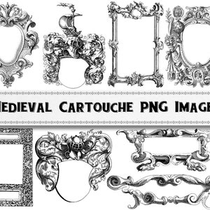 Medieval Cartouche Frame Border Images / Digital Download / - Etsy