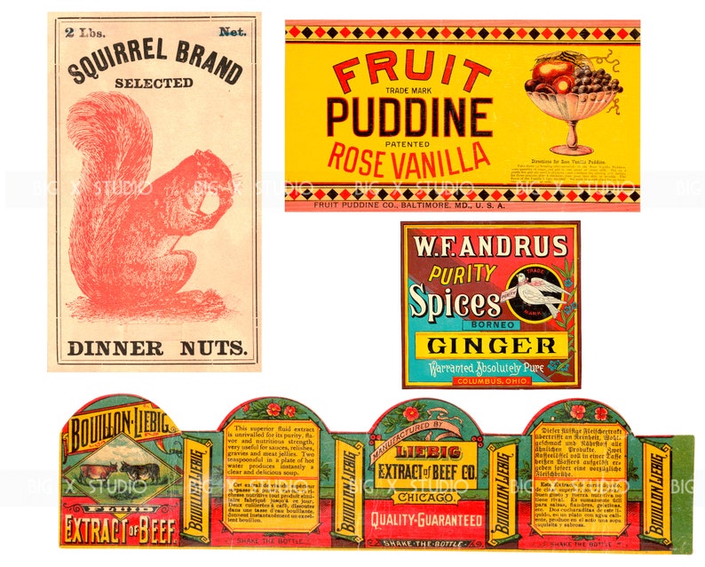 Vintage Food Label Images Set 3 / Digital Download / - Etsy