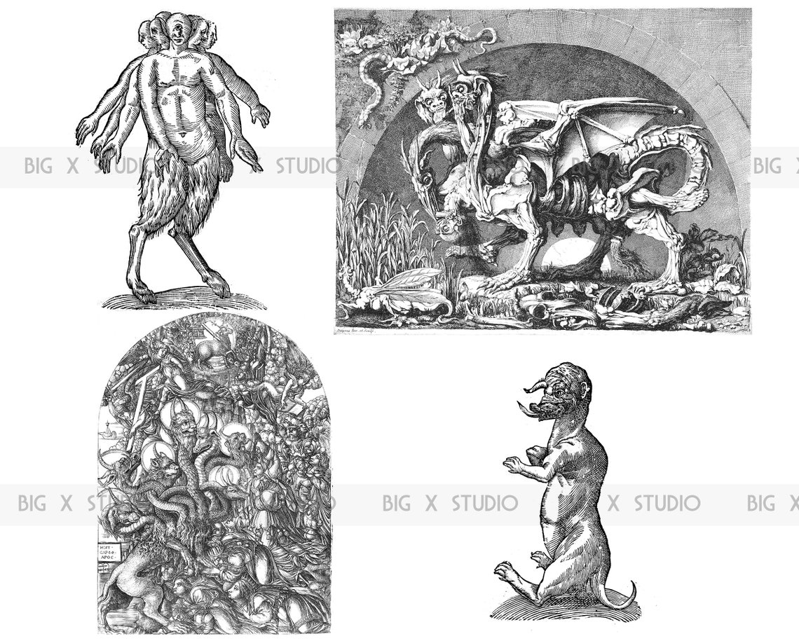 Medieval Monster Engraving Images / Digital Download / Commercial Use ...