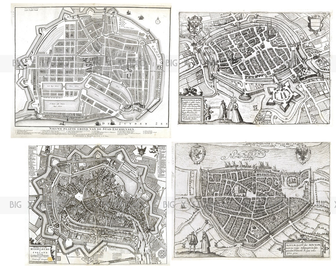 Medieval Walled City Map Images / Digital Download / Commercial Use ...