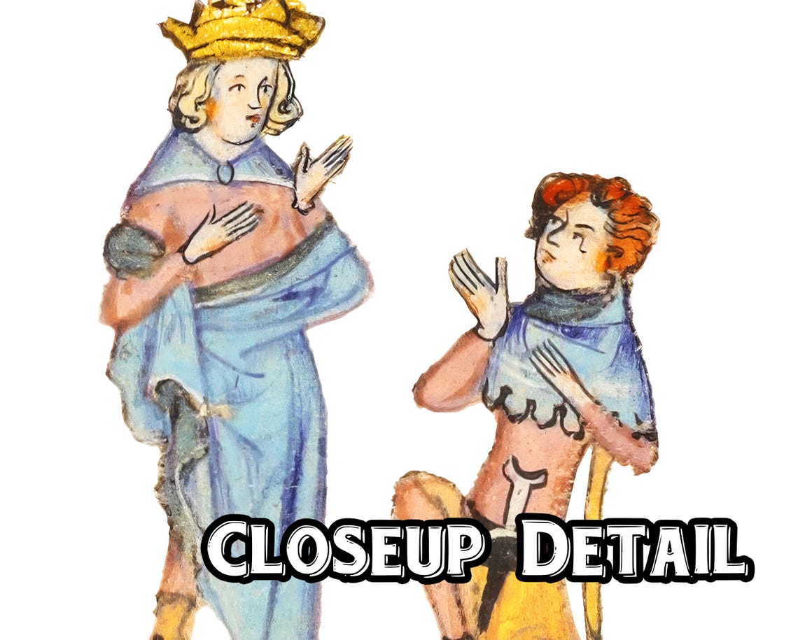 Medieval Illuminated Manuscript Figures, Set 14, Digital Download ...