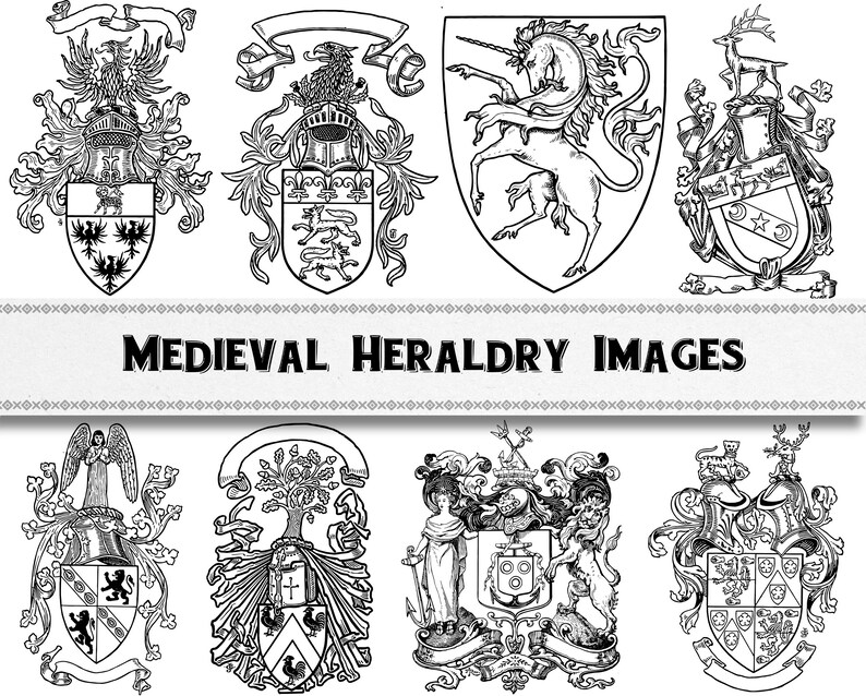 Medieval Heraldry / Coat of Arms / SVG Images / Digital - Etsy