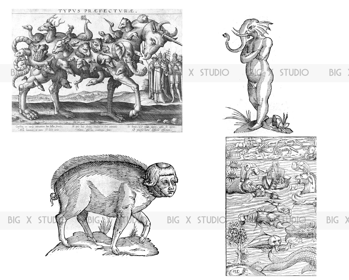 Medieval Monster Engraving Images / Digital Download / Commercial Use ...