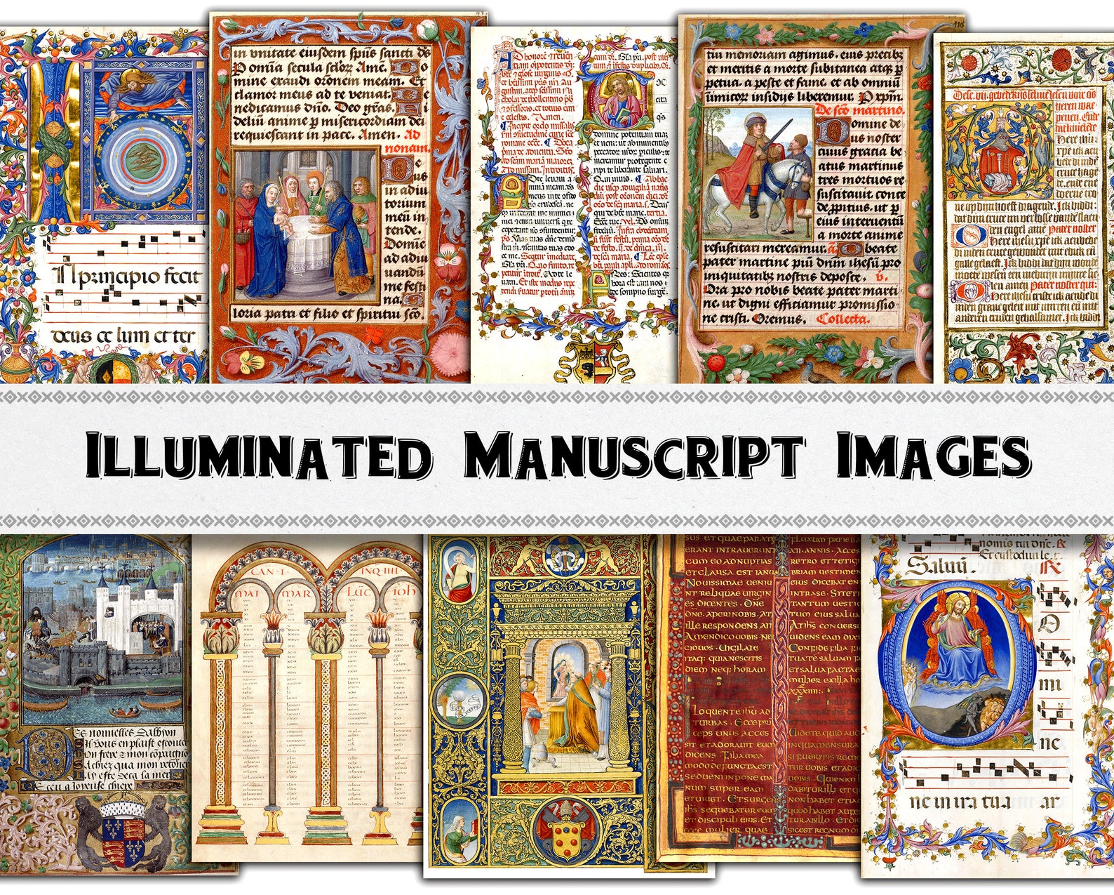 Medieval Illuminated Manuscript Images Digital Download | Etsy