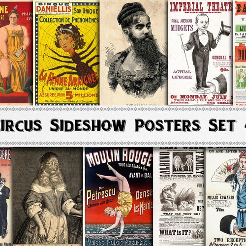 Circus Sideshow Poster Images Set 2 / Digital Download / - Etsy