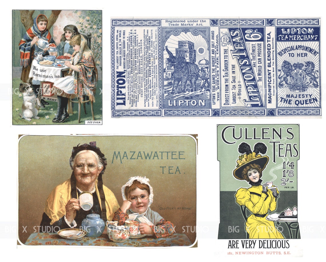Vintage Tea Advertising Images / Victorian Ephemera / - Etsy