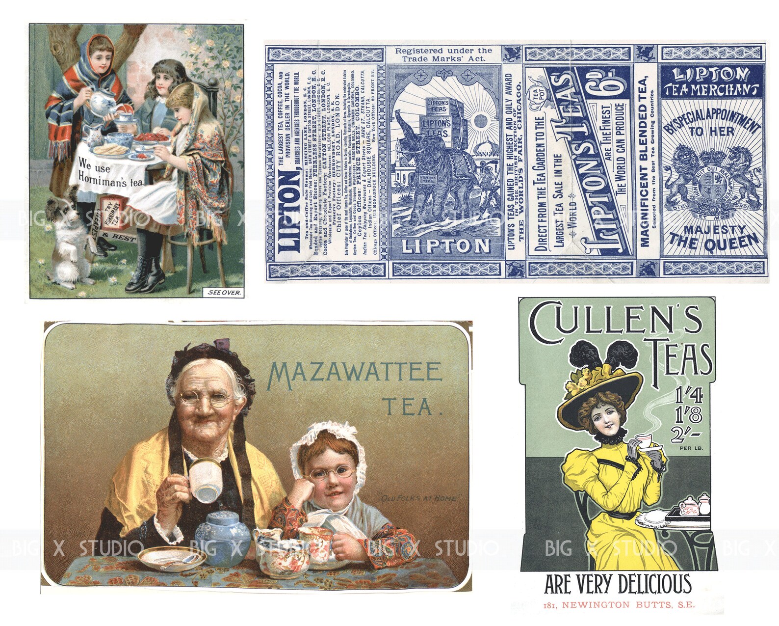 Vintage Tea Advertising Images / Victorian Ephemera / Commercial Use ...