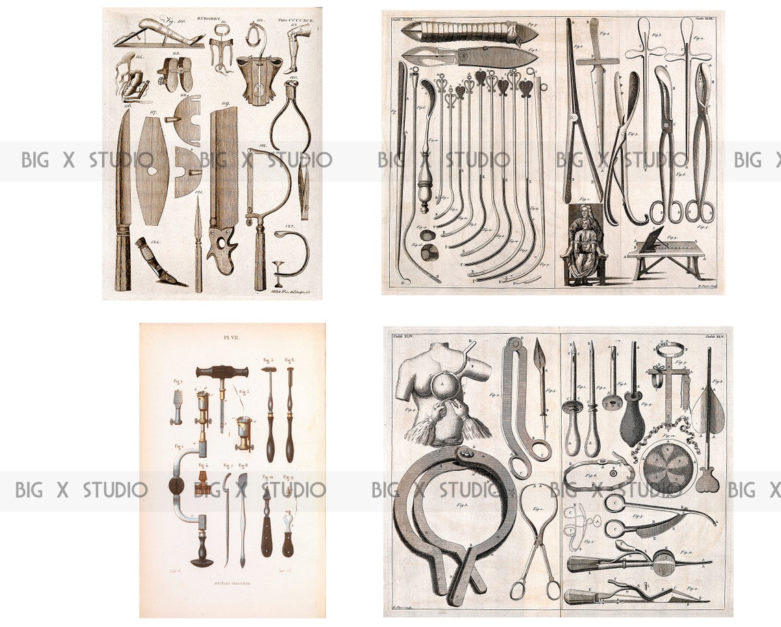 Surgical Instrument Chart Images / Vintage Medical / Digital - Etsy