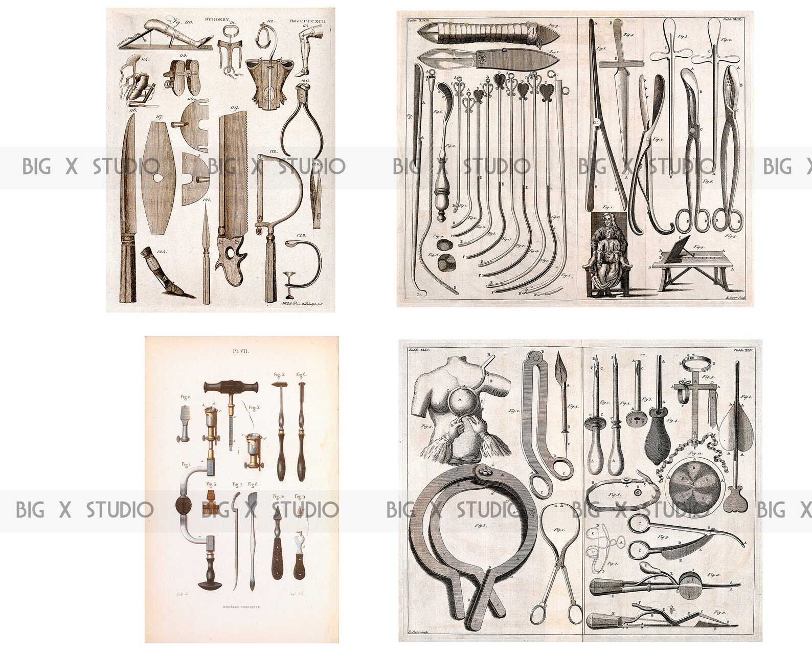 Surgical Instrument Chart Images / Vintage Medical / Digital - Etsy