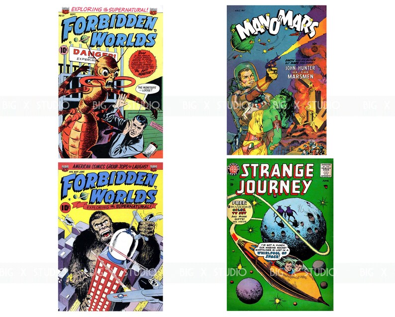 Vintage Science Fiction Comic Images / Digital Download / Commercial ...