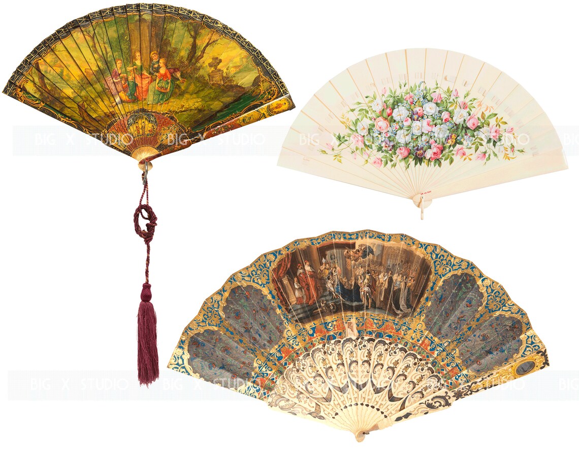 Ornate Victorian Fan Images / Digital Download / Commercial | Etsy