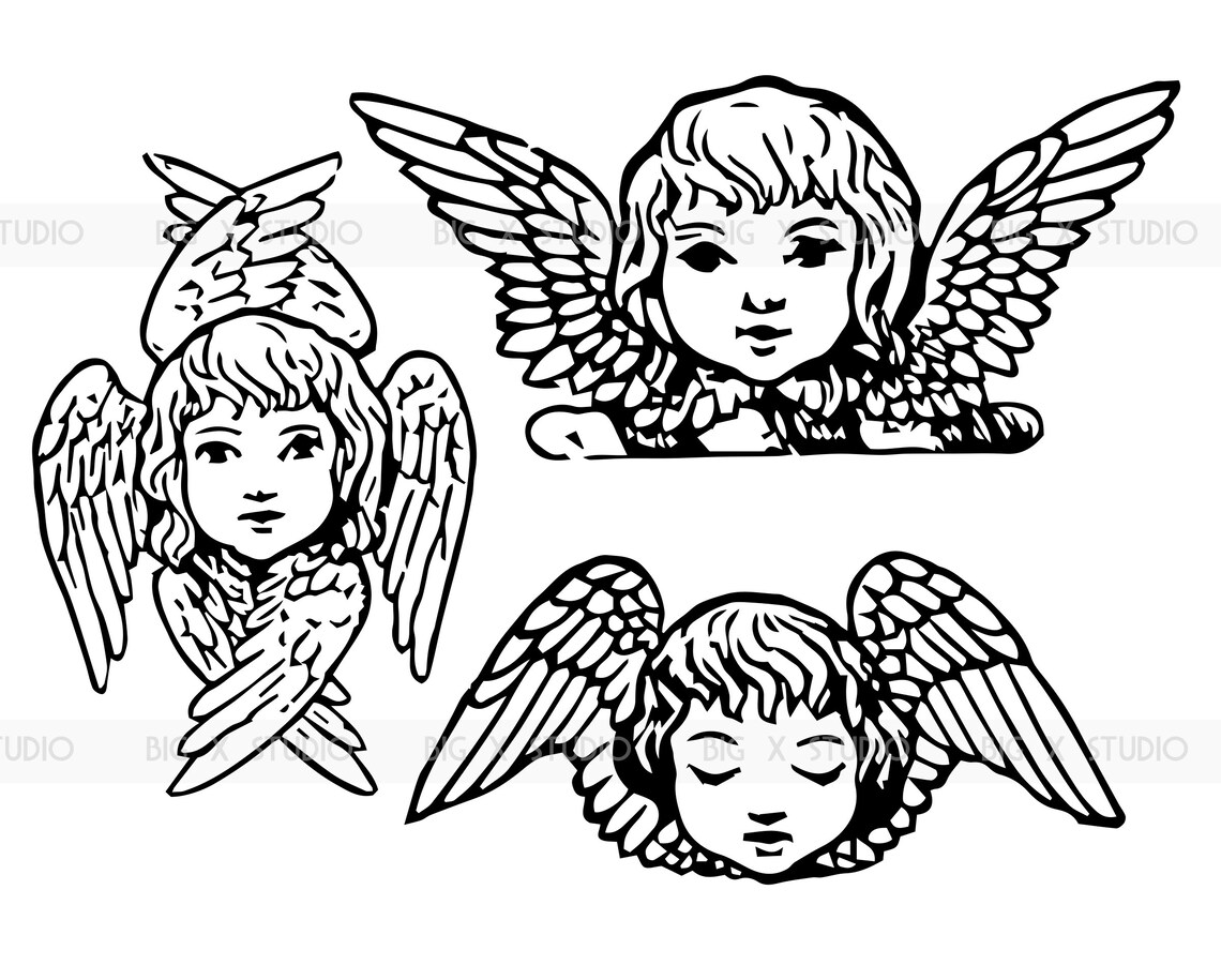 Vintage Angel Vector SVG Images / Digital Download / - Etsy
