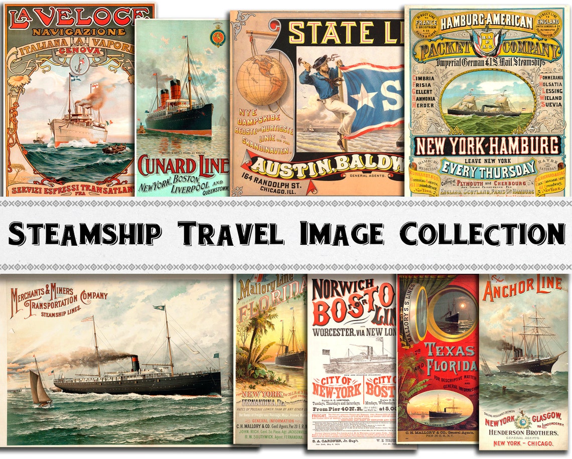 Vintage Ship Travel Poster Images / Steamship Ephemera / - Etsy