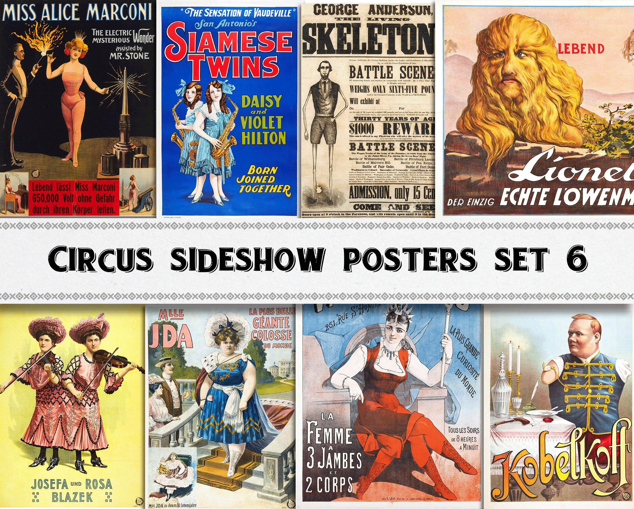 Vintage Circus Sideshow Posters