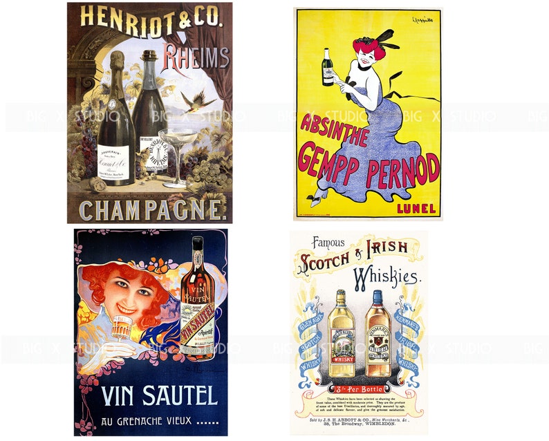 Vintage Alcohol Liquor Advertising Images / Digital Download / | Etsy