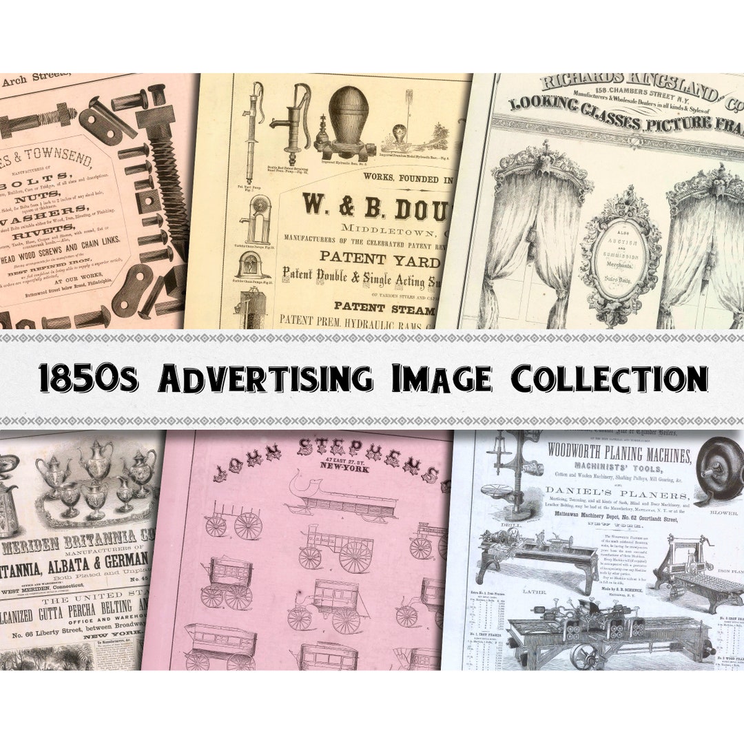 1850s Advertising Ephemera Images / Digital Download / Commercial Use ...