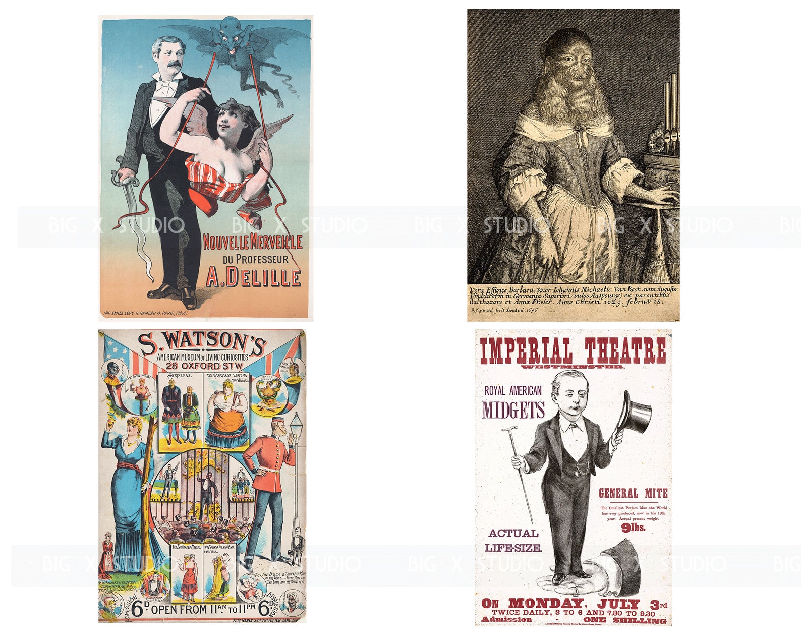 Circus Sideshow Poster Images Set 4 / Digital Download / Commercial Use ...