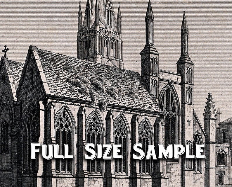 Gothic Architecture Engraving Images / Digital Download / | Etsy