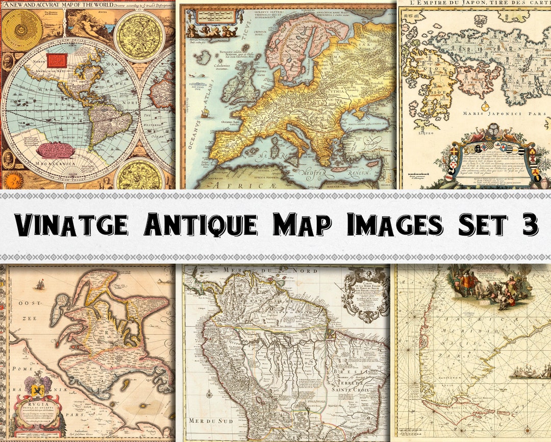 Antique Map Image Set 3 / Medieval Renaissance Maps / Digital - Etsy