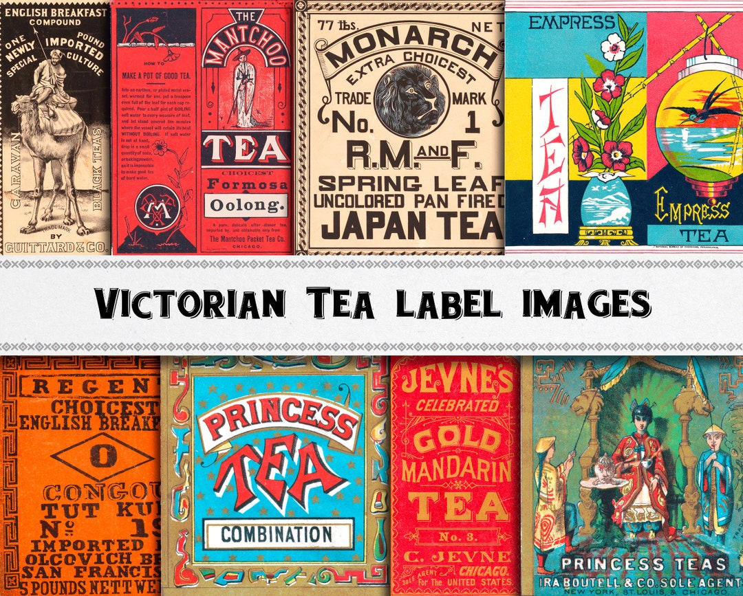 Vintage Tea Labels / Victorian Ephemera / Commercial Use / - Etsy