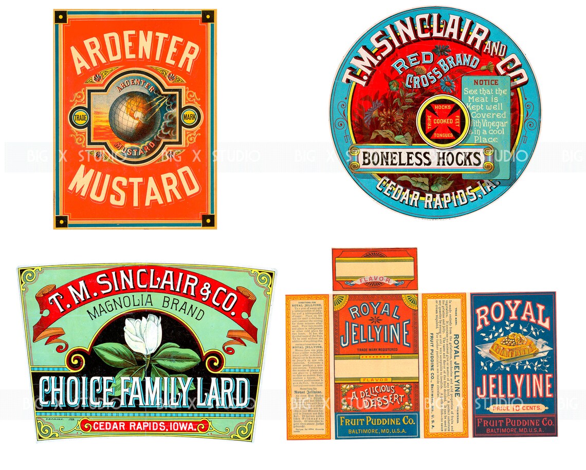 Vintage Food Label Images Set 3 / Digital Download / | Etsy