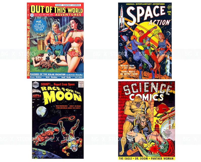 Vintage Science Fiction Comic Images / Digital Download / Commercial ...