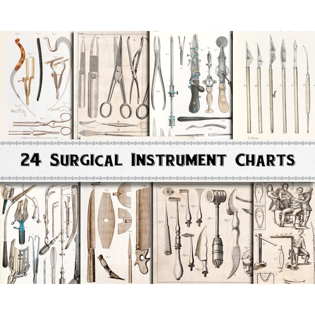 Surgical Instrument Chart Images / Vintage Medical / Digital Download ...