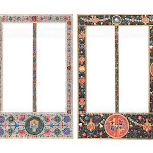 Two Column Medieval Illuminated Manuscript Frame PNG Images, Digital ...
