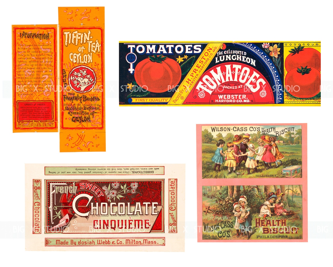 Vintage Food Label Images Set 3 / Digital Download / | Etsy
