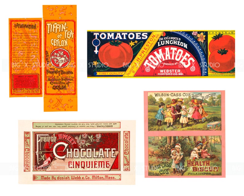 Vintage Food Label Images Set 3 / Digital Download / Commercial Use ...