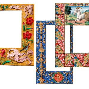 Medieval Illuminated Manuscript Frame PNG Images Set 4, Digital ...