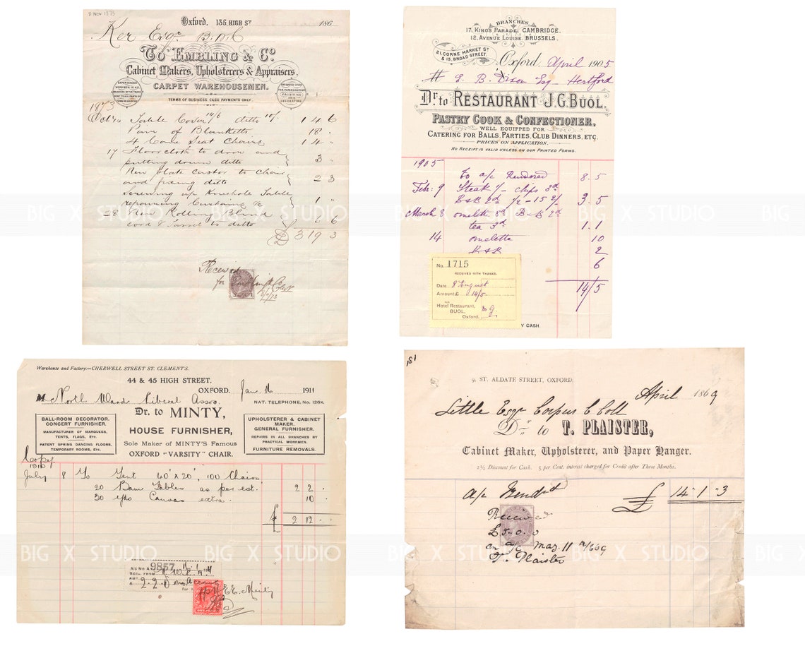 Vintage Receipt Images / Victorian Bills of Sale/ Ephemera / - Etsy