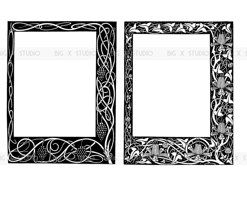 Celtic Knot Frame Border Illustrations: Art Nouveau SVG PNG Images ...