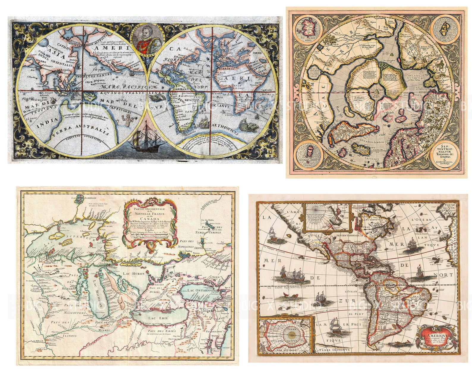 Antique Map Images / Medieval Renaissance Maps / Digital Download ...