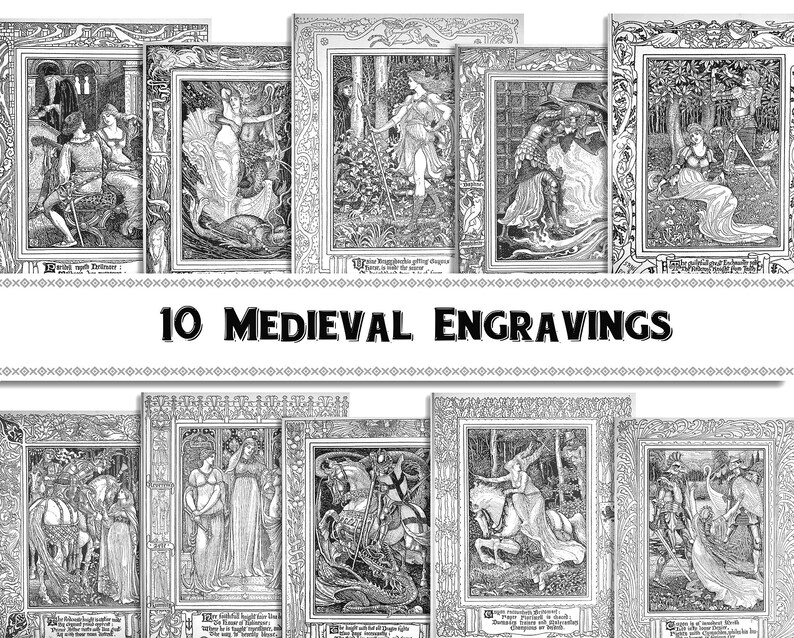Medieval Renaissance Engraving Woodcut Images / Digital - Etsy