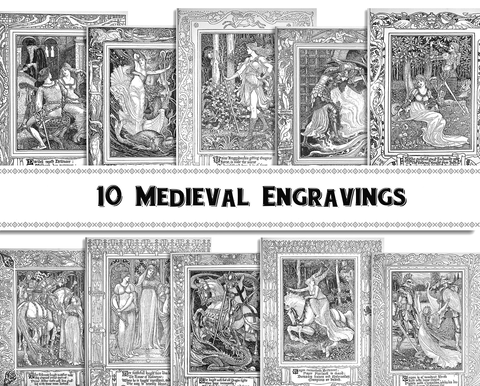 Medieval Renaissance Engraving Woodcut Images / Digital - Etsy