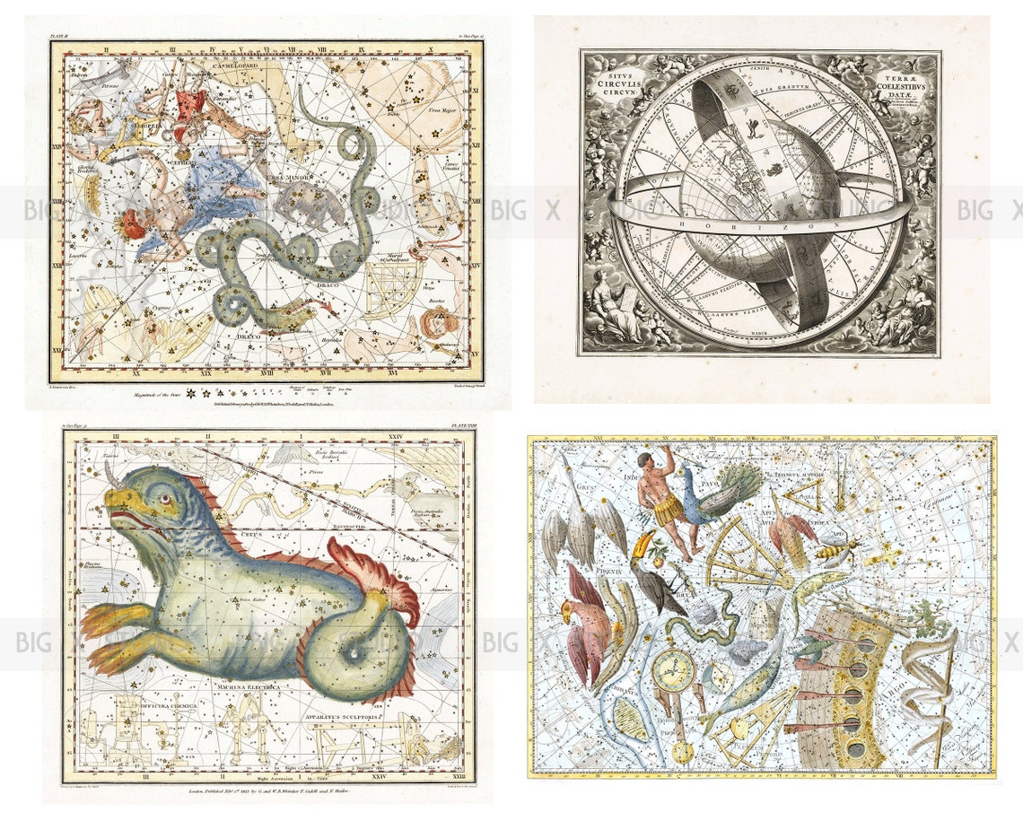 Astrological Star Chart Images Set 3 / Medieval Renaissance Maps ...