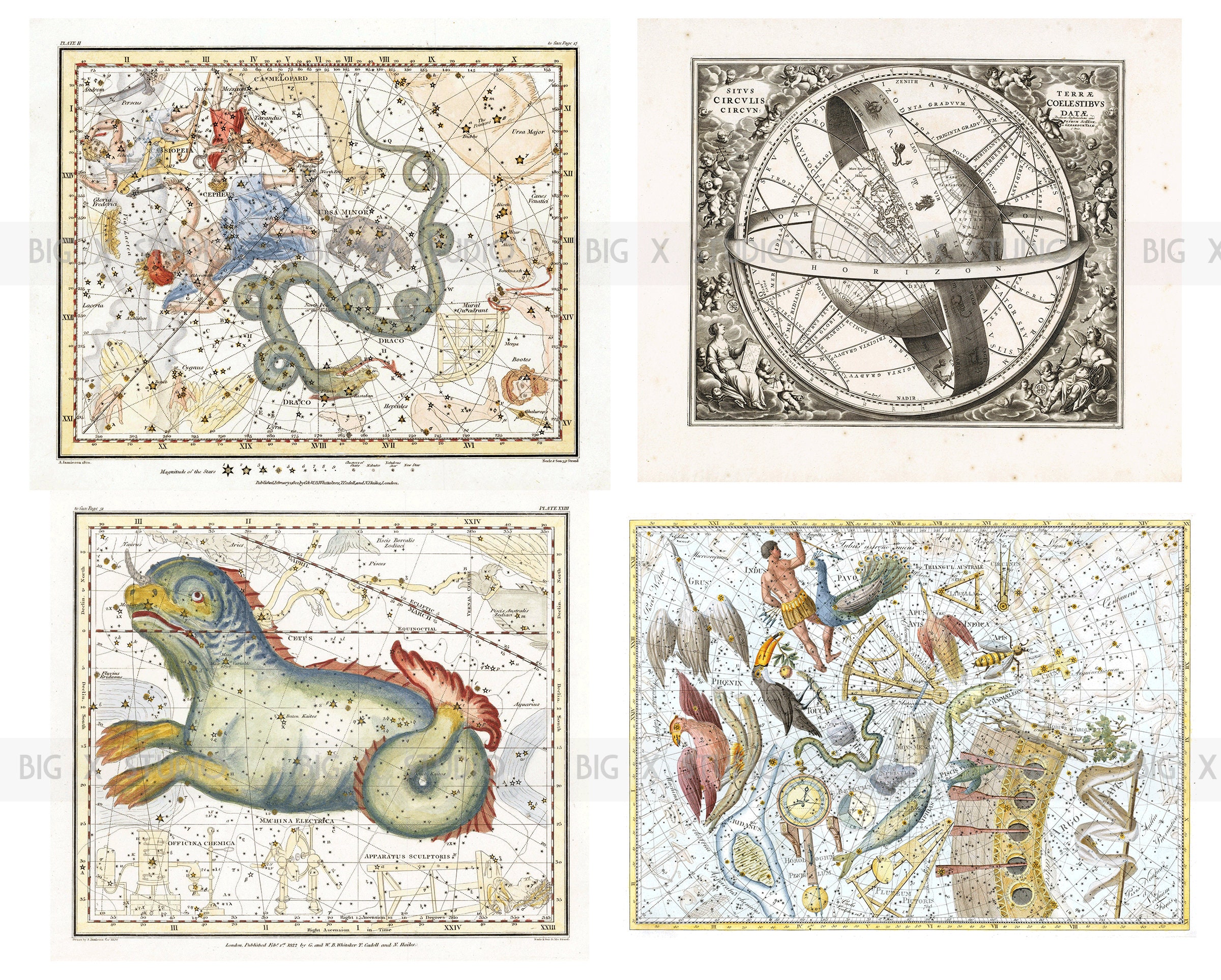 Astrological Star Chart Images Set 3 / Medieval Renaissance | Etsy