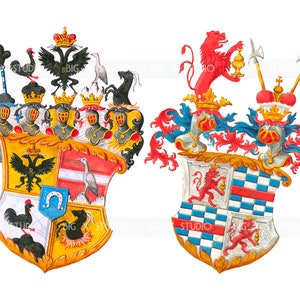 Medieval Heraldry Coat of Arms Set 2: Illuminated Manuscript Clipart ...