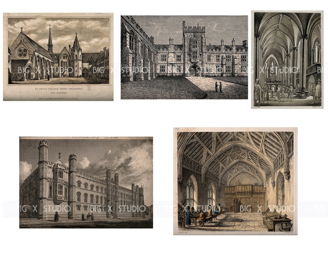 Gothic Architecture Engraving Images / Digital Download / | Etsy