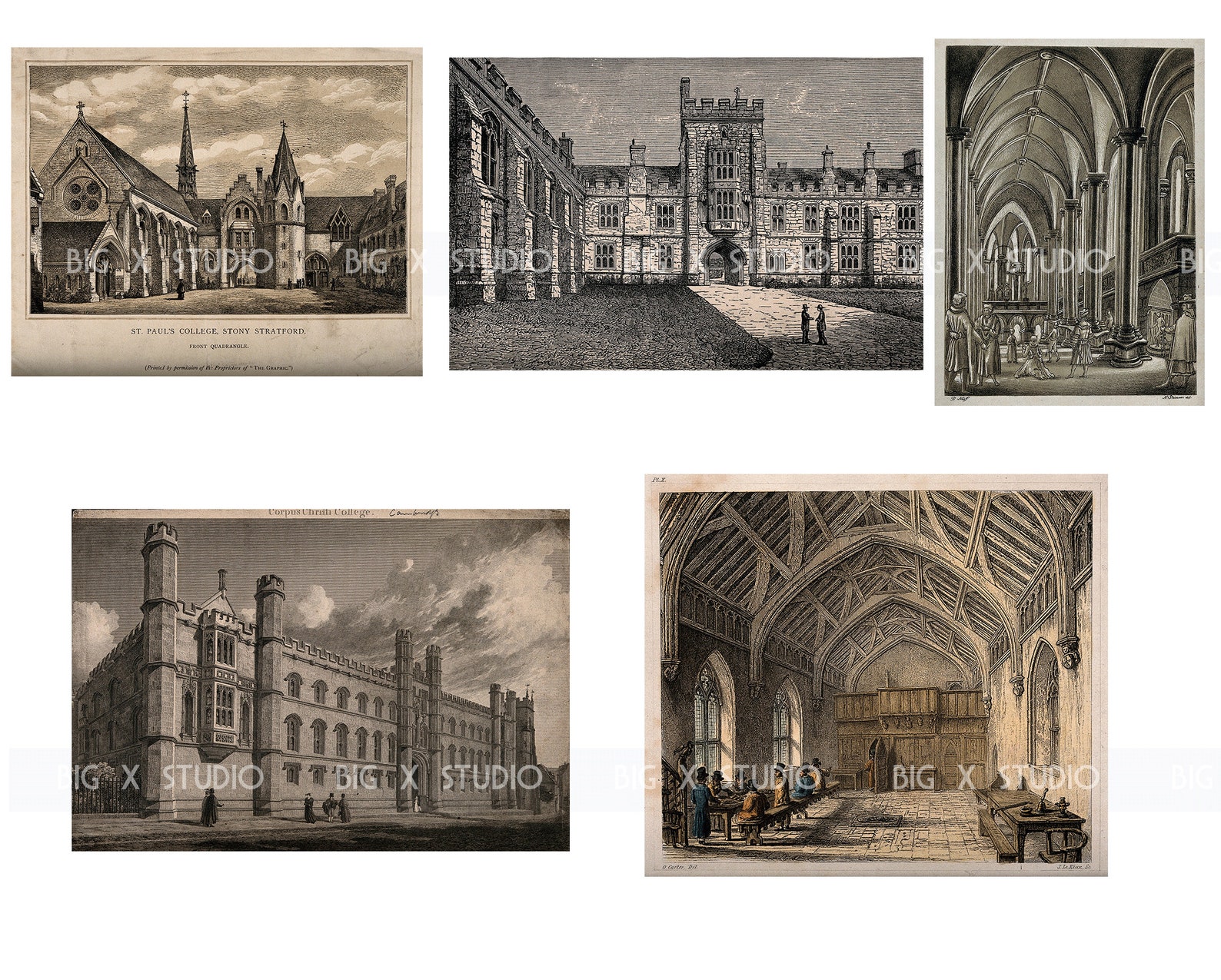 Gothic Architecture Engraving Images / Digital Download / | Etsy