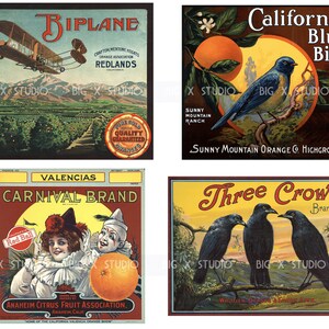 Citrus Label Images Set 3 / Victorian Ephemera / Commercial Use ...