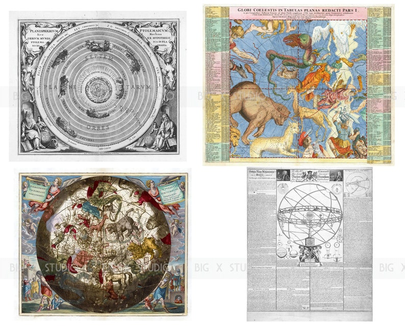 Astrological Star Chart Images Set 4 / Medieval Renaissance | Etsy