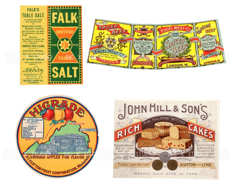 Vintage Food Label Images Set 2 / Digital Download / - Etsy