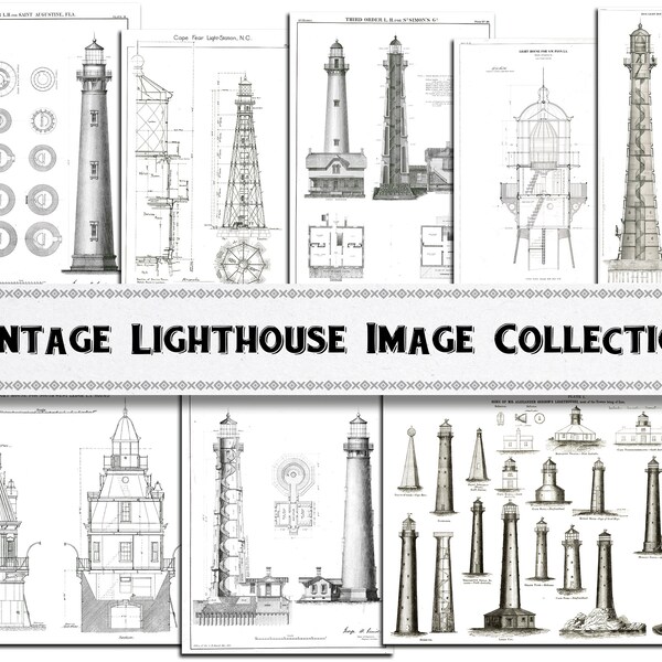 Lighthouse Clipart - Etsy