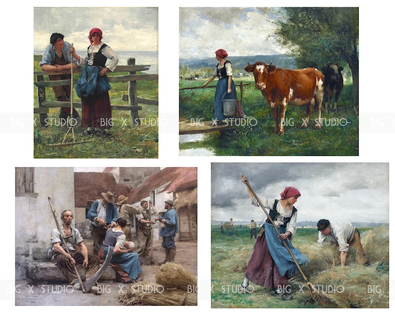 Classic Vintage Rural Farming Painting Images / Digital - Etsy
